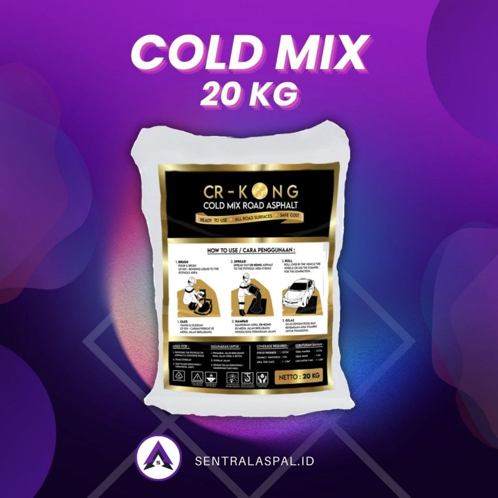 Jual CR - Kong Asphalt Instant Coldmix 1 Sak 20 Kg | Cold Mix Patching ...