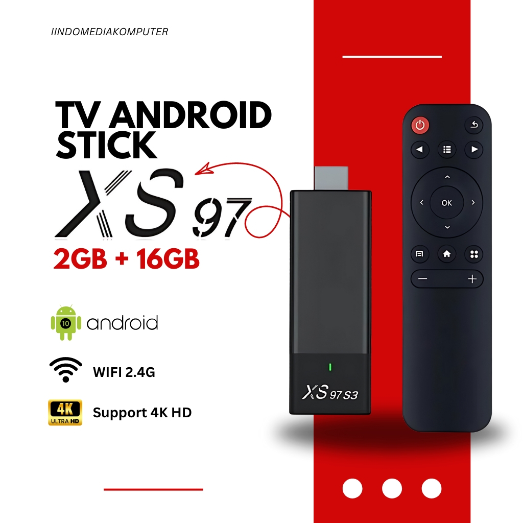 Jual TV Android Stick XS97 2GB + 16 GB Android TV Stick XS97 HD 4K HDR ...