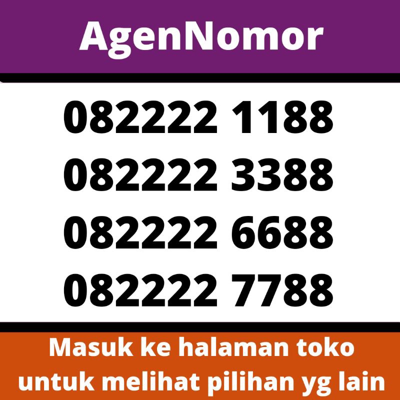 Jual kartu perdana telkomsel 082222 1188 nomor cantik 7788 4G simcard 10 digit 5G | Shopee Indonesia
