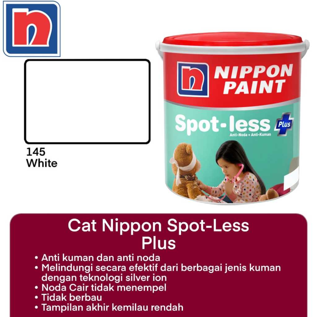 Jual CAT TEMBOK INTERIOR SPOTLESS PLUS / NIPPON PAINT SPOTLESS PLUS 2 ...