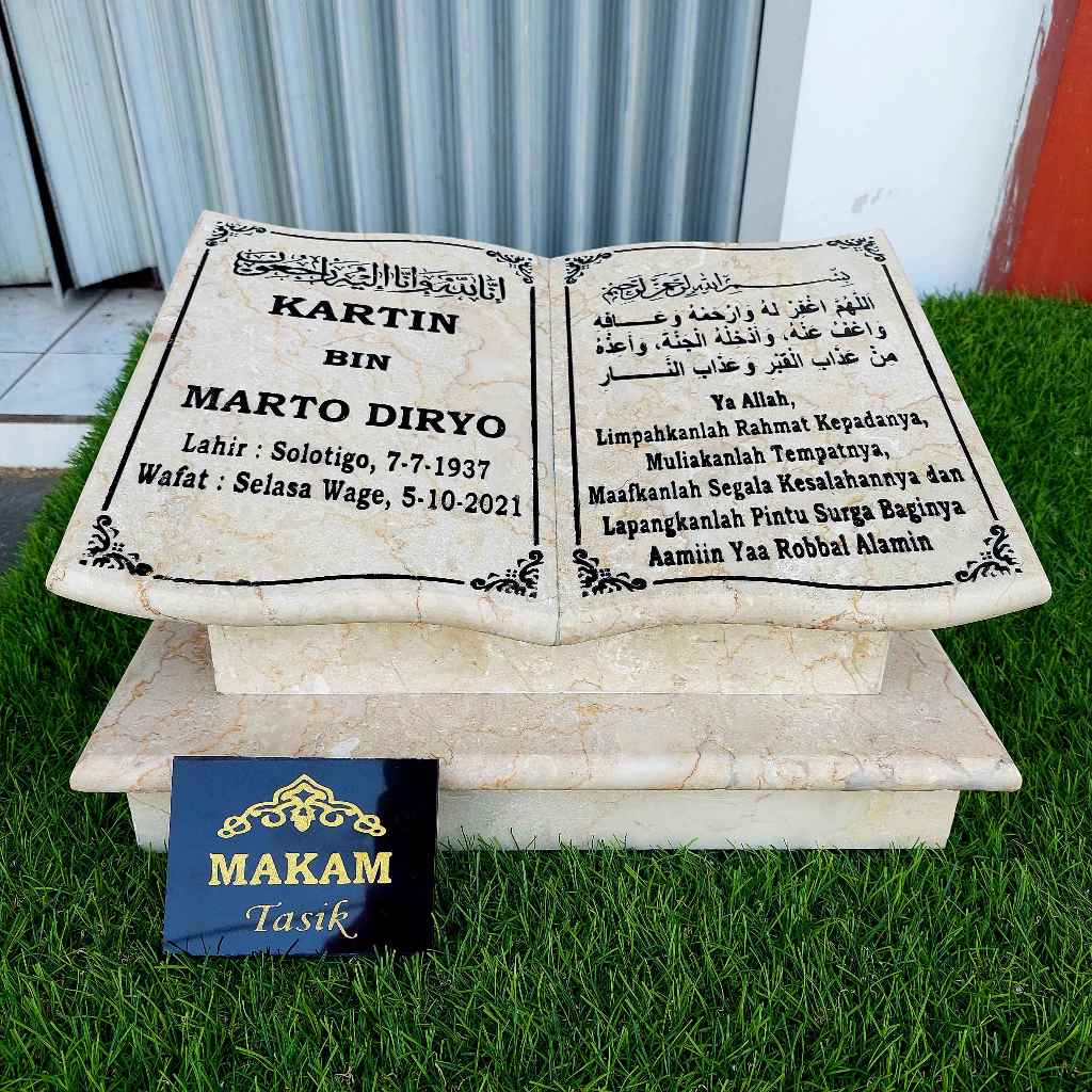 Jual BATU NISAN MARMER ALAM DUDUKAN 30X40 BANYAK PILIHAN - MODEL BUKU ...