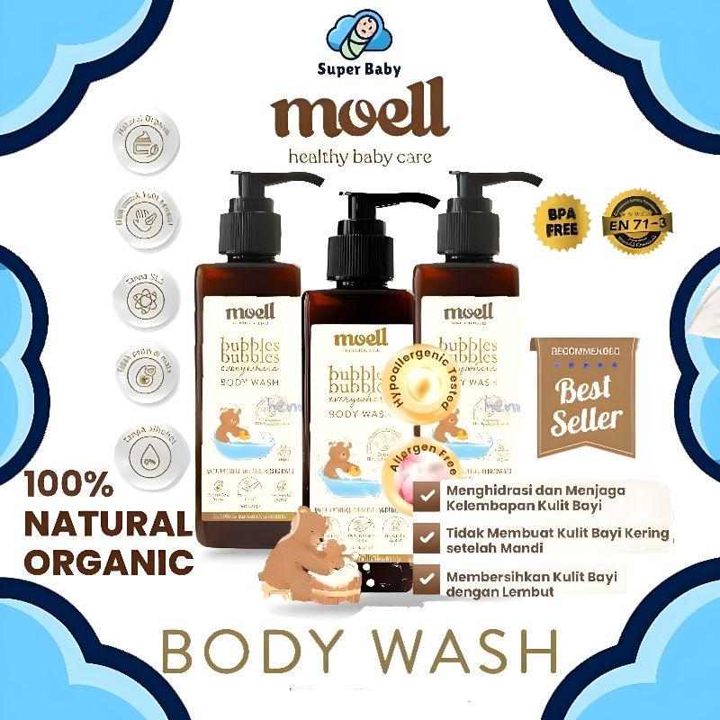 Jual SABUN MANDI BAYI MOELL BUBBLES BUBBLES EVERYWHERE BODY WASH ...