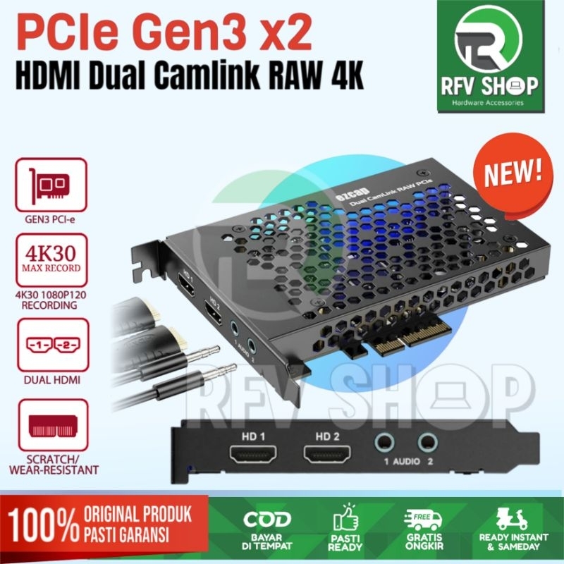 Jual EZCAP 365 PCIE Gen3 DUAL CHANNEL HDMI CAMLINK RAW 4K PCI E VIDEO ...