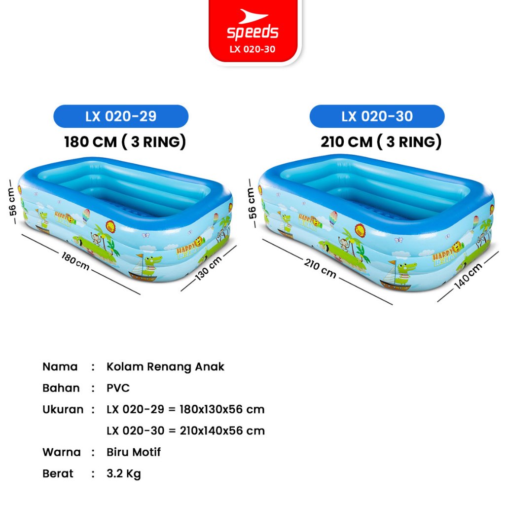 Jual SPEEDS Kolam Renang Anak-anak 210cm Kolam Renang Motif Lucu Bahan ...