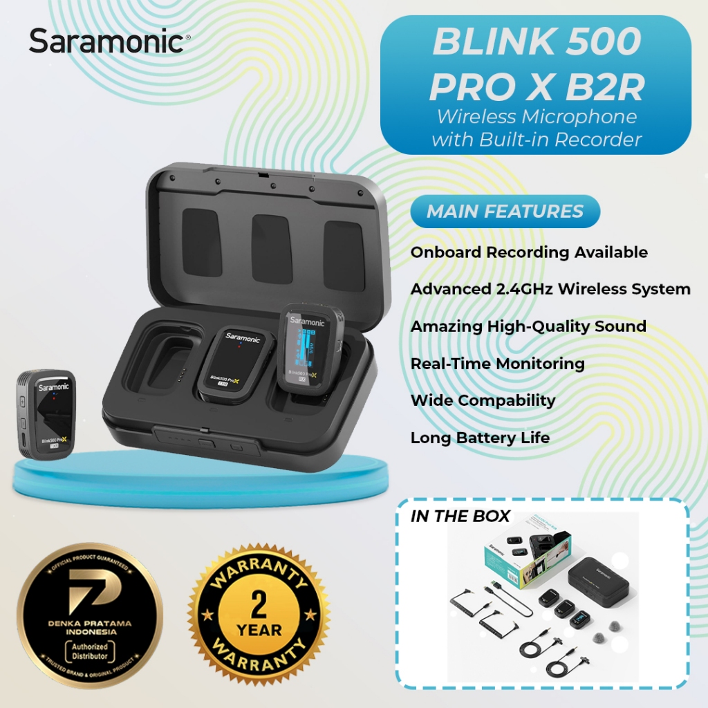 Jual Saramonic Blink 500 ProX B2R 2.4G Dual Channel Wireless Microphone ...