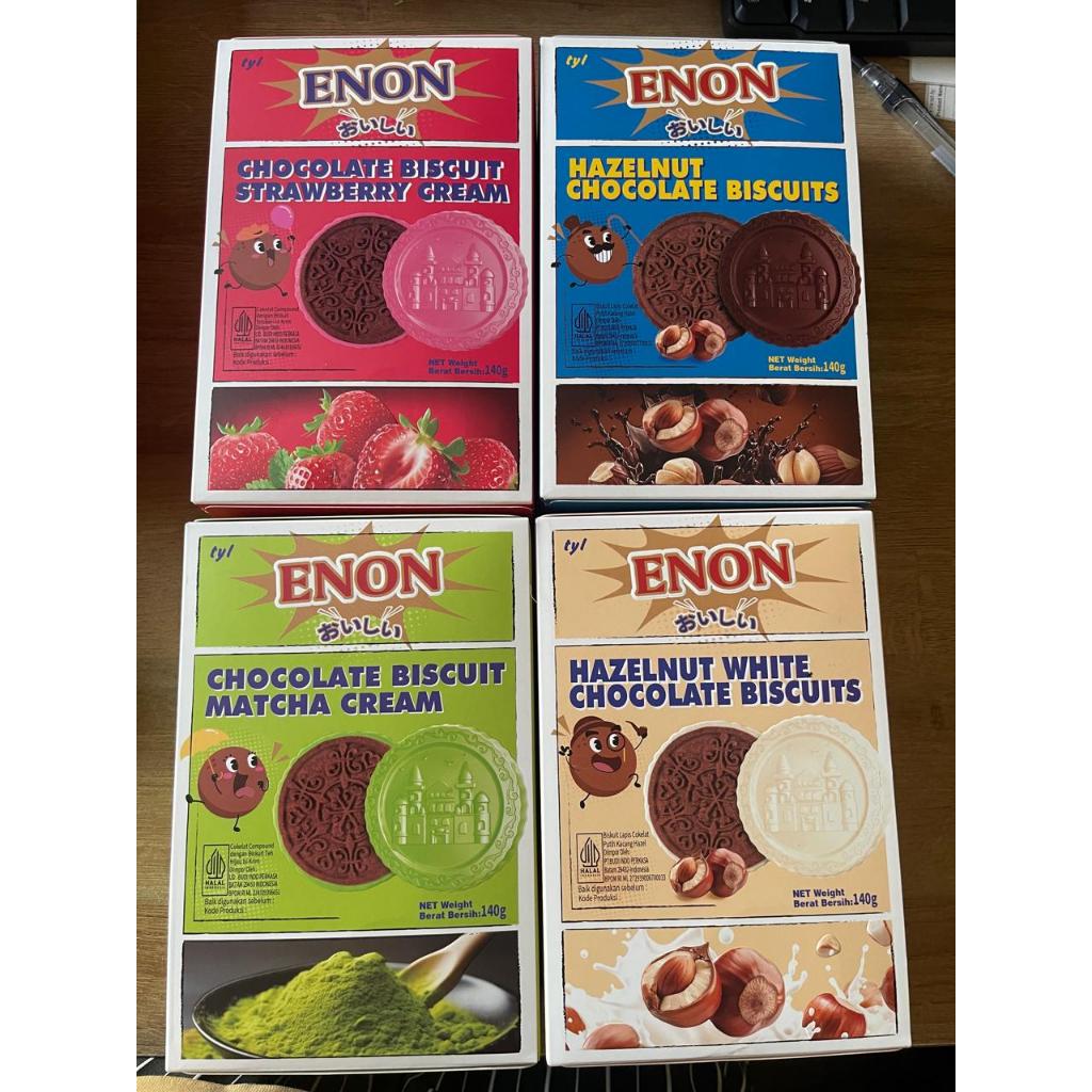 Jual Enon Chocolate Biscuit Matcha Strawbery White Chocolate Halzenut ...