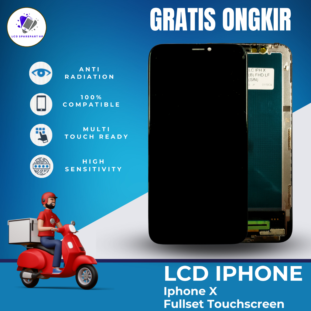 Jual LCD IPHONE X FULLSET TOUCHSCREEN | Shopee Indonesia