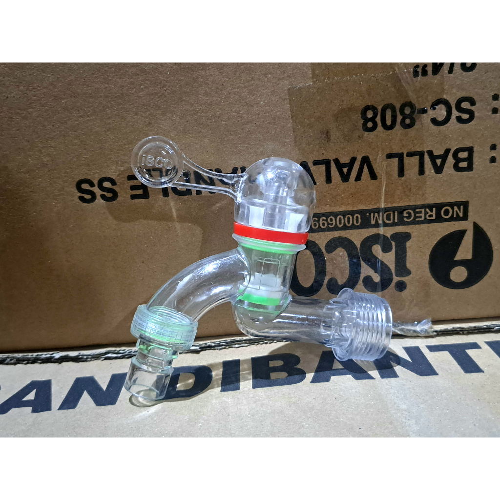 Jual Kran Transparant Isco Bagus kuat PVC ABS 1/2 inch dan 3/4 inch ...