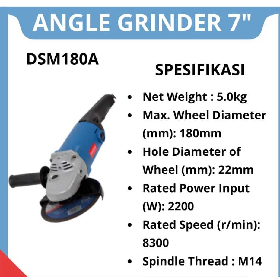 Jual Mesin Gerinda Angle Grinder 7" DongCheng DSM180A PowerTools Batam ...