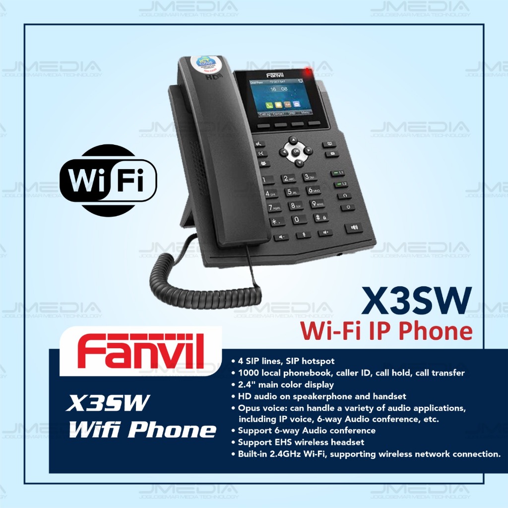 Jual FANVIL X3SW IP PHONE WIFI Poe [Not Include Adaptor] | Shopee Indonesia