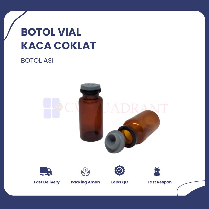 Jual Botol Vial Kaca Coklat Tutup Karet | Botol Amber | Shopee Indonesia