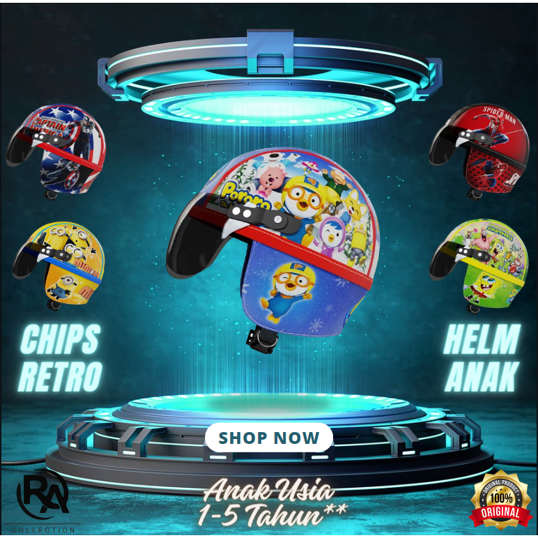Jual Helm Anak Retro Keren Karakter Laki-Laki & Perempuan Usia 1-5 ...