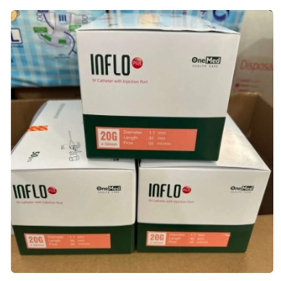 Jual Iv Catheter No. 20 G Merk Onemed ( Inflo Plus) Harga Per Box = 50 ...