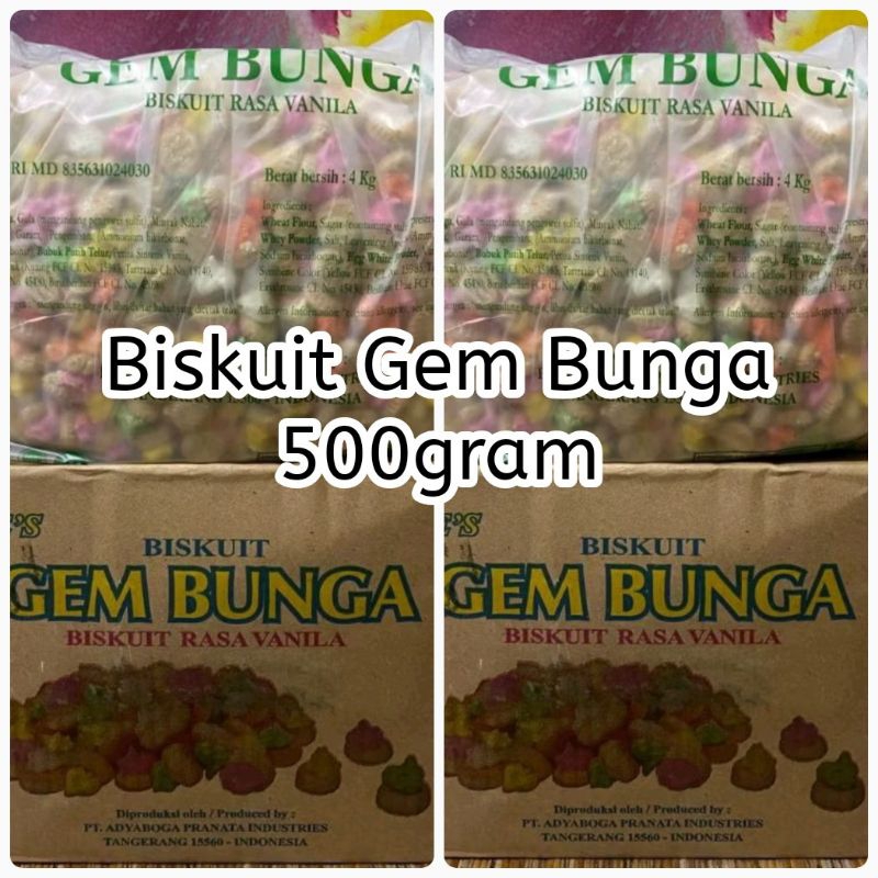 Jual Biskuit Gem Bunga Rasa Vanila 500gram | Shopee Indonesia