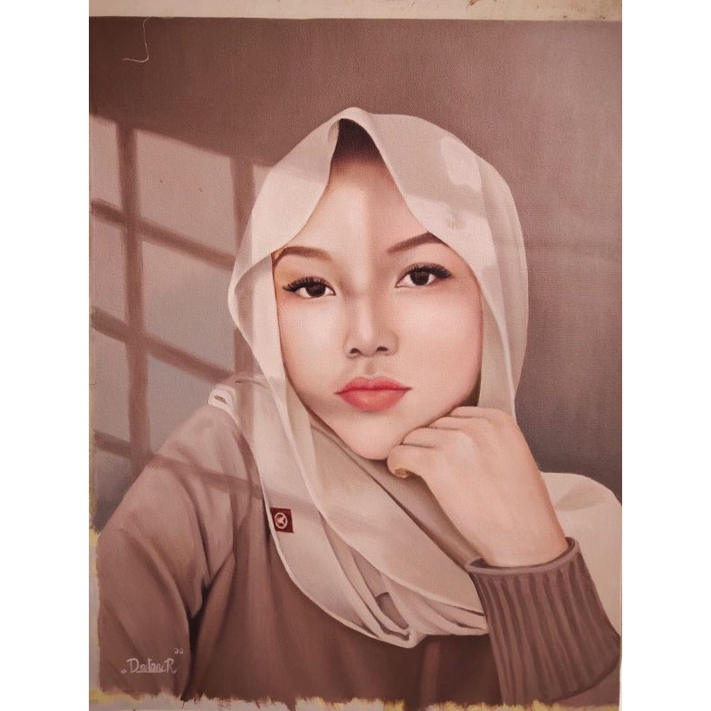 Jual lukisan wajah,lukisan pigur,lukisan realis | Shopee Indonesia