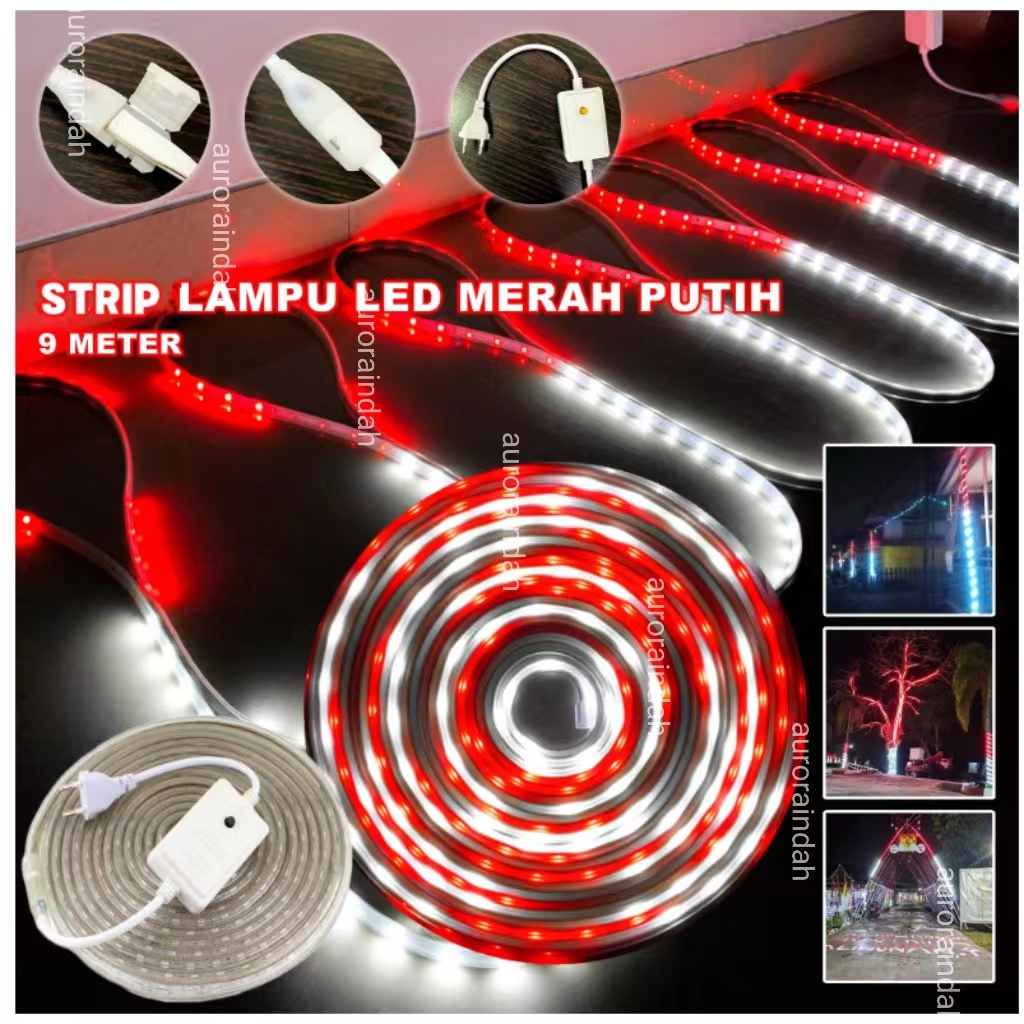 Jual Lampu LED Strip Selang paket merah putih 3528 2835 220V + Adaptor ...