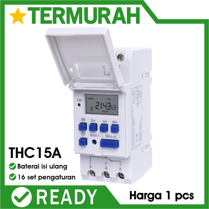 Jual MCB Timer Digital Stop Kontak Switch relay saklar Din Rail 220v ...