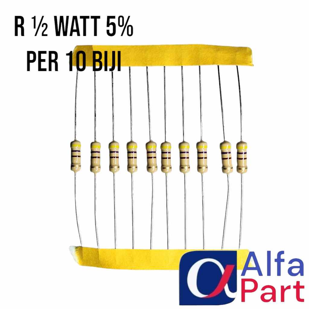 Jual RESISTOR CARBON SETENGAH WATT 5% 1 OHM-1K PER 10 PCS | Shopee Indonesia