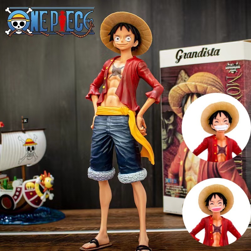 Jual Figure Luffy Action Figure Monkey D Luffy 3 Muka 27 cm Box ...