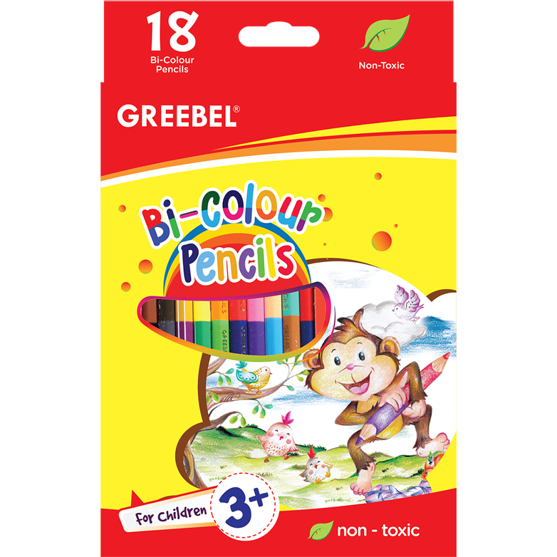 Jual Pensil Warna 18 Colors 7218 GREEBEL / Bi Colour Pencils / Colour ...