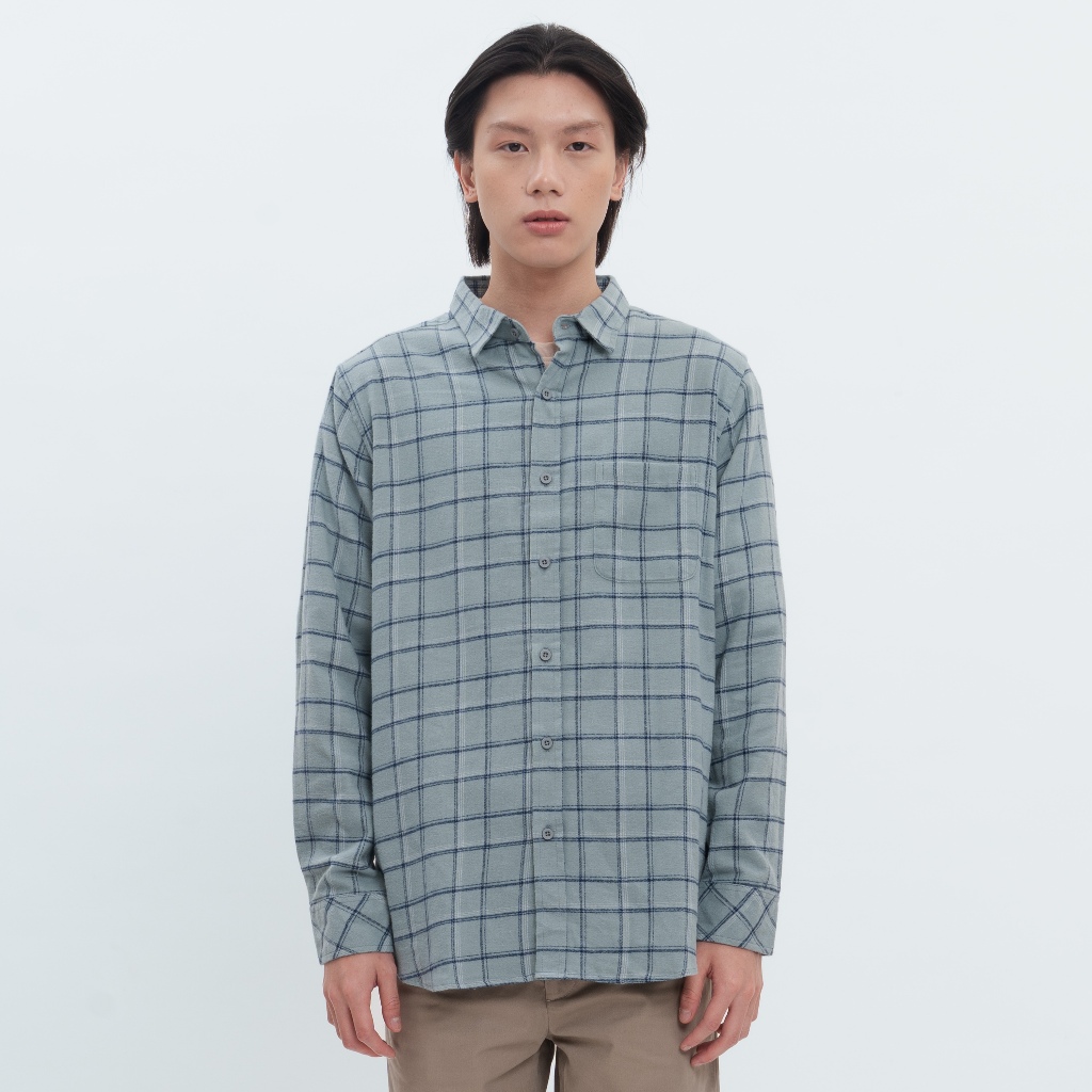 Jual M231 Kemeja Pria Flannel Panjang Biru 0294 | Shopee Indonesia