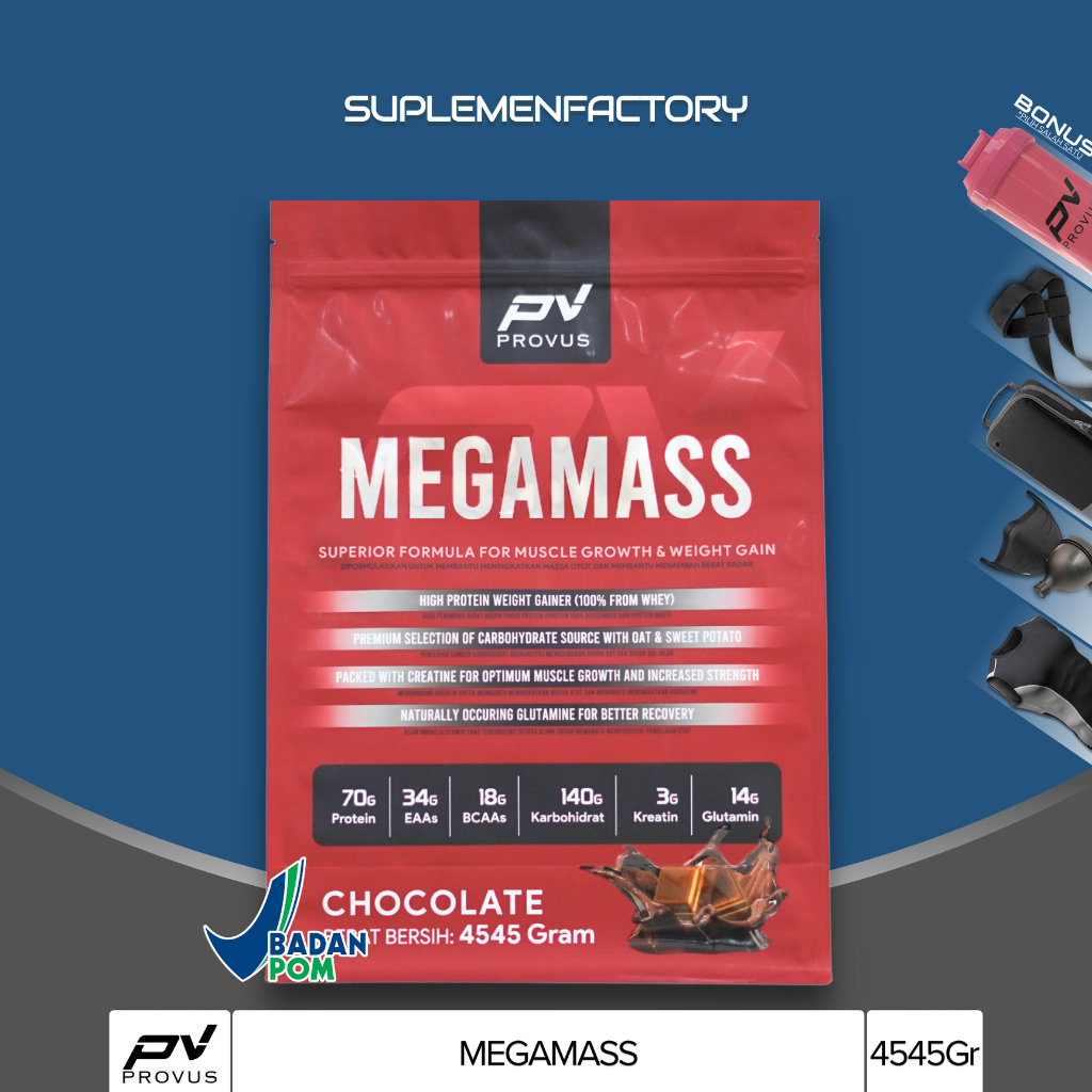 Jual Provus Megamass 10 Lbs 4545 Gram Weight Gainer Mega Mass | Shopee ...