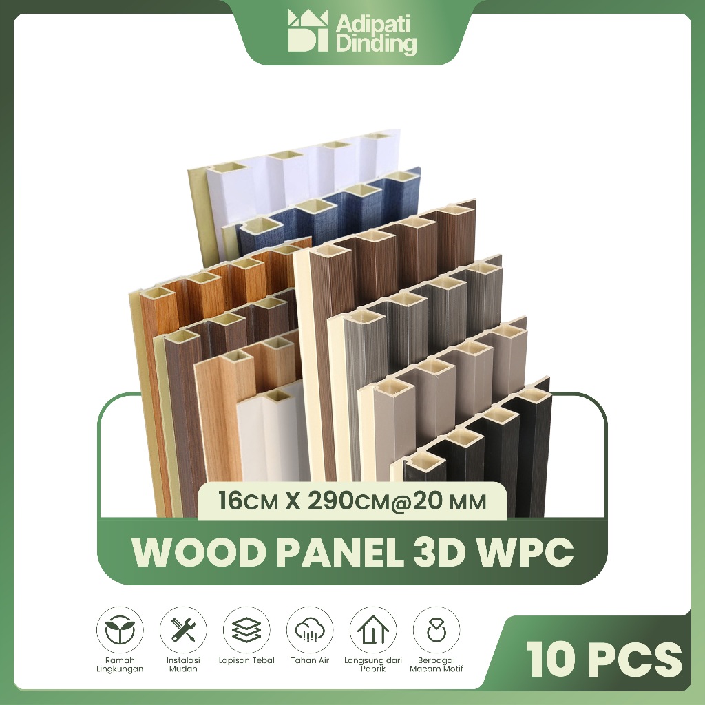 Jual Adipati 1 Box/ 10 Pcs Wood Panel WPC I Wall Panel 3D Ukuran Panjang 2,9 Meter Lebar 16 x Cm ...