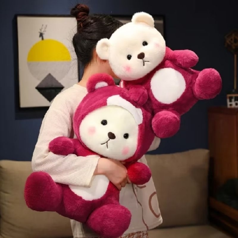 Jual Boneka Teddy bear kupluk Lotso Stitch Ukuran M 30CM bahan yelvo ...