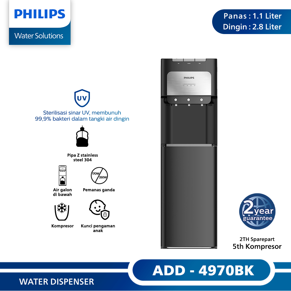 Jual Philips Water Dispenser Bottom Loading ADD4970BK - Hitam (UV ...
