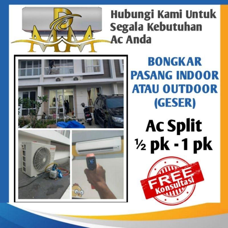 Jual BONGKAR PASANG AC 1/2 PK - 1 PK INDOOR ATAU OUTDOOR SAJA (GESER ...