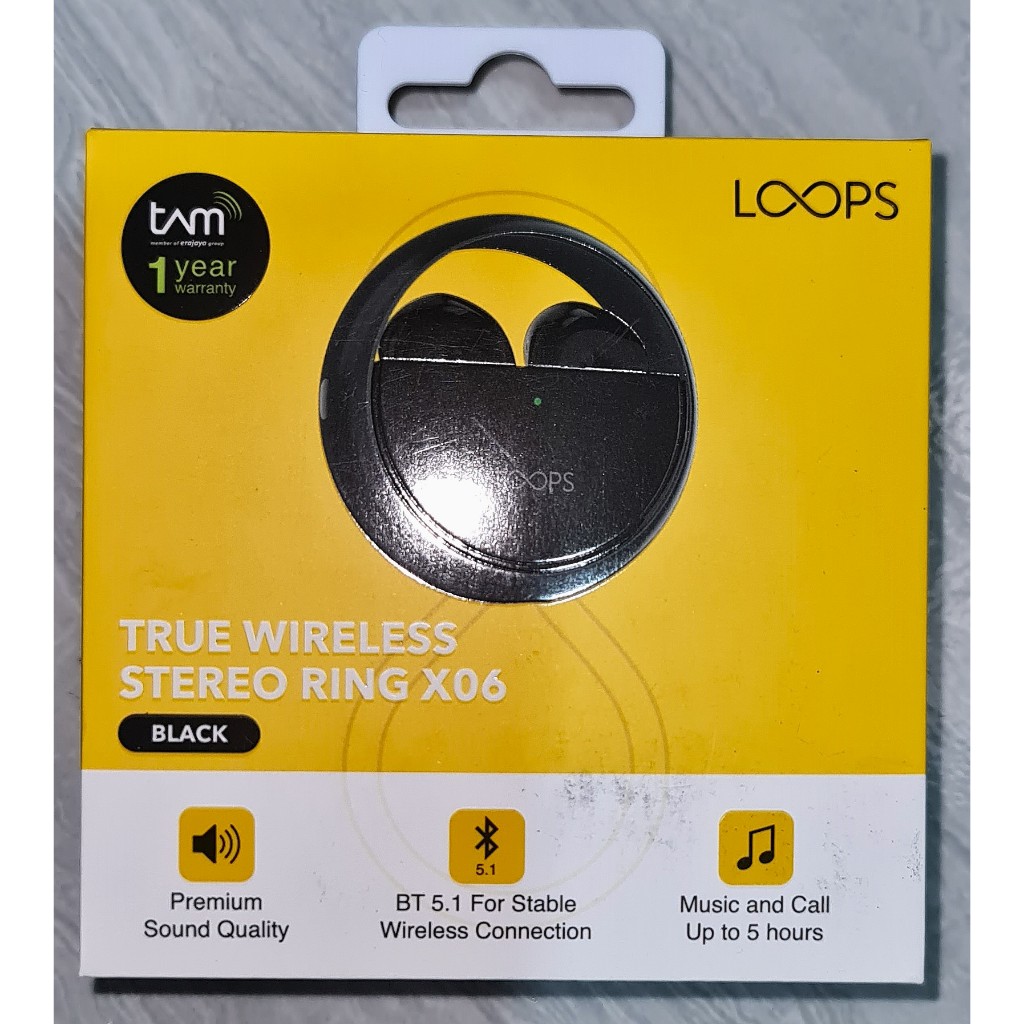 Jual LOOPS TWS Ring X06 - Black | Shopee Indonesia