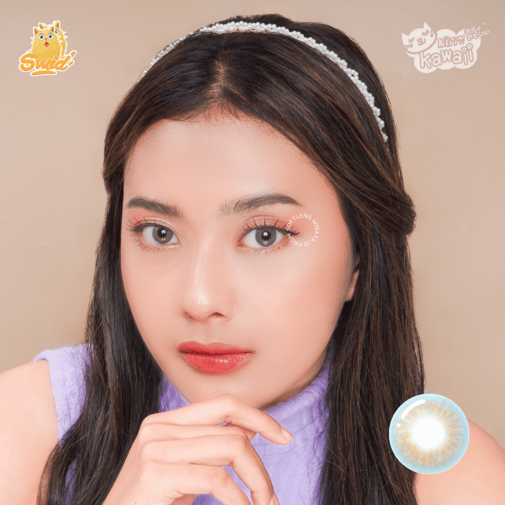 Jual Blue Mini Cemore 14.2mm Kitty Kawaii Softlens Normal Minus ...