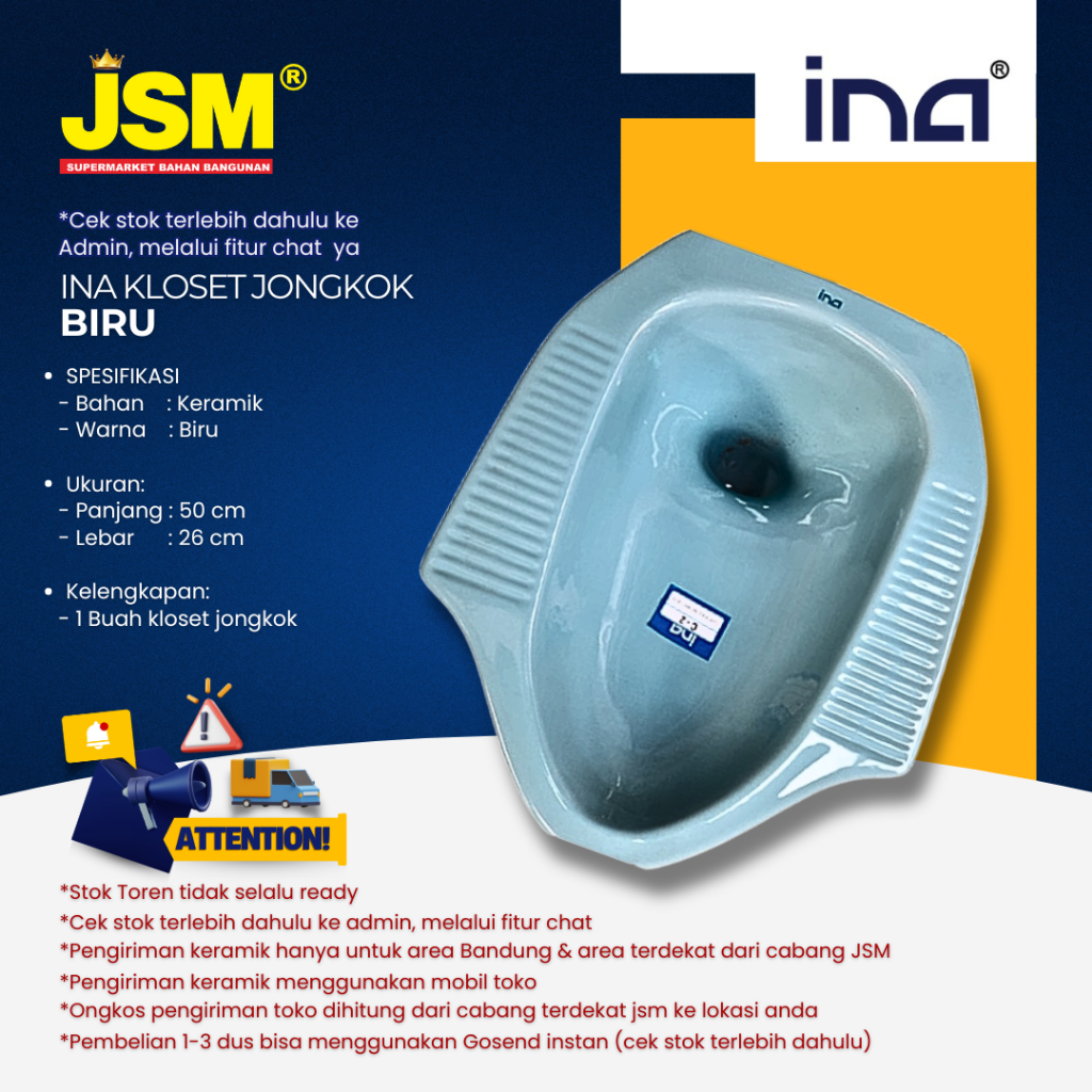 Jual INA Closet Jongkok Biru - JSM Supermarket Bahan Bangunan | Shopee ...