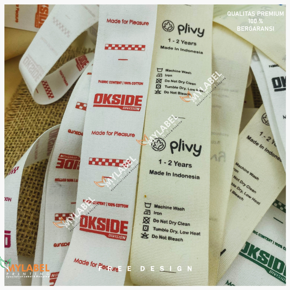 Jual 100 PCS label katun import / piterban lembut / label baju / label ...