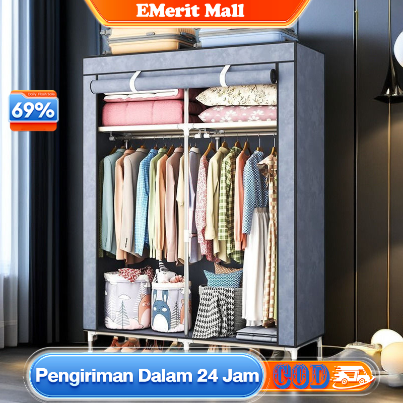 Jual Lemari Pakaian Kain Dengan Resleting Lemari Pakaian Jumbo Lemari ...