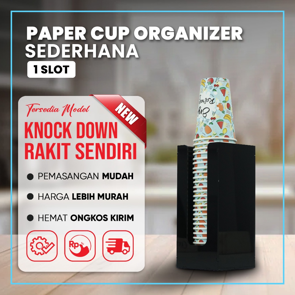 Jual Rak Cup Holder / Rak Paper Cup Akrilik Sederhana 1 Slot | Shopee ...