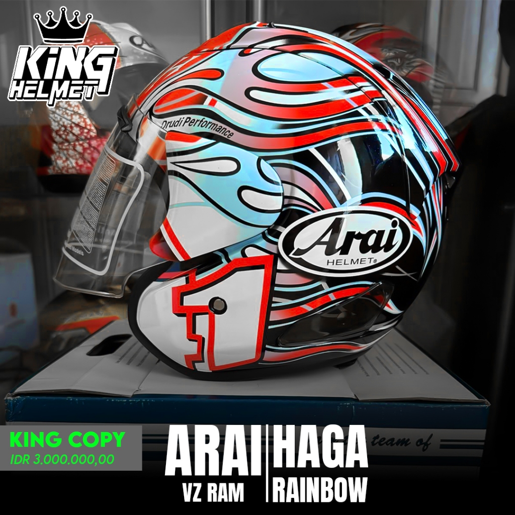 Jual ARAI King Copy VZ Ram Haga Rainbow | Shopee Indonesia