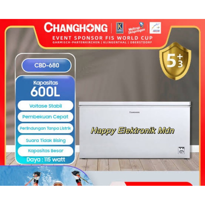Jual CHEST FREEZER CHANGHONG 600 LITER Changhong CBD680 Changhong ...