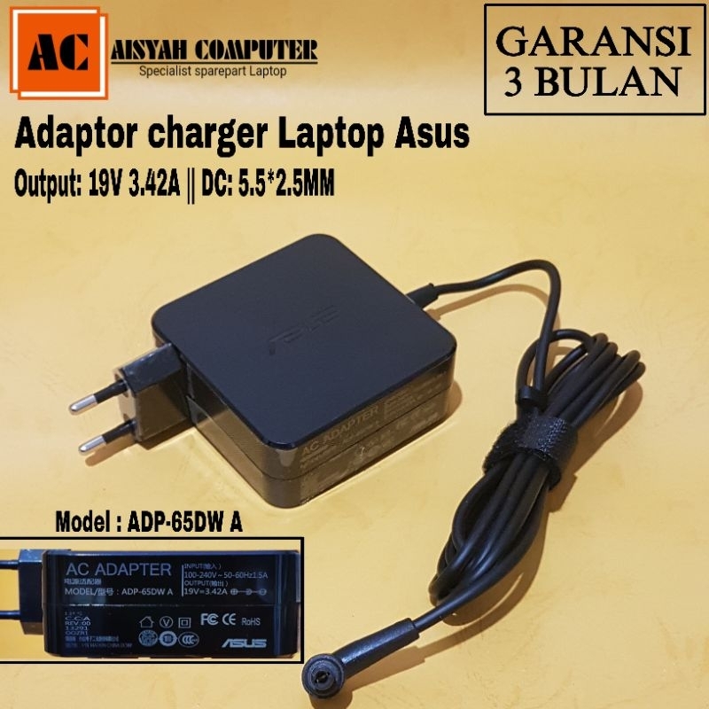 Jual Adaptor Charger original for Laptop ASUS X455 X455L X455LF X455LD A455L A455LD - 19V 3.42A ...