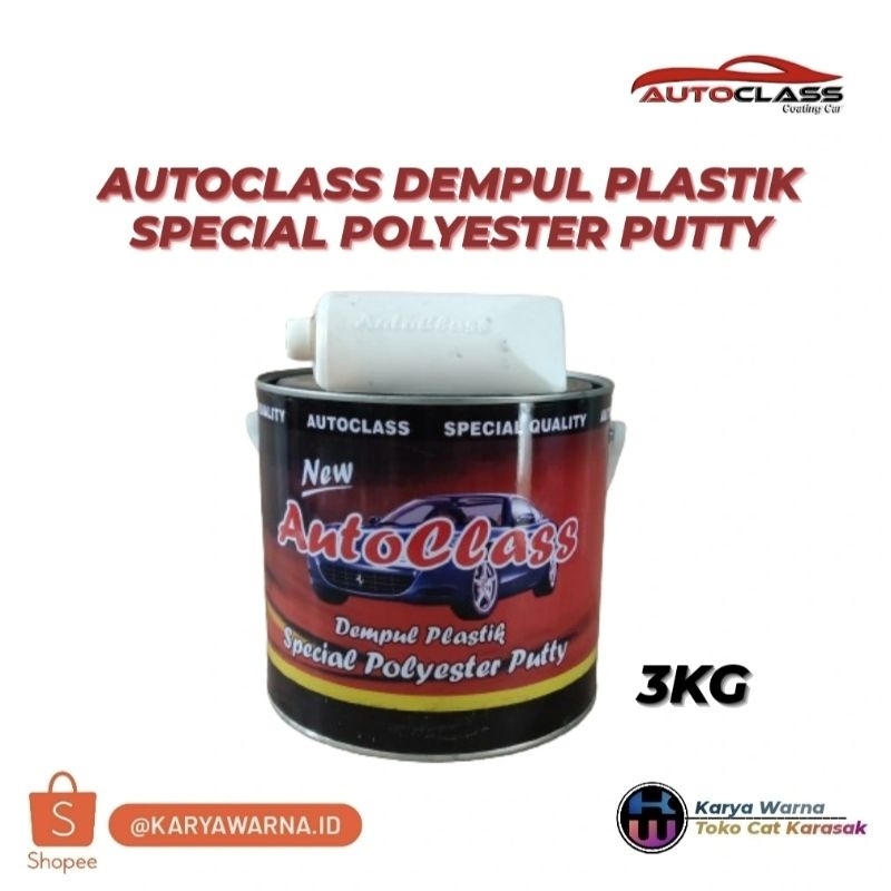 Jual Autoclass Dempul Plastik / Special Polyester Putty + Hardener (3kg) | Shopee Indonesia