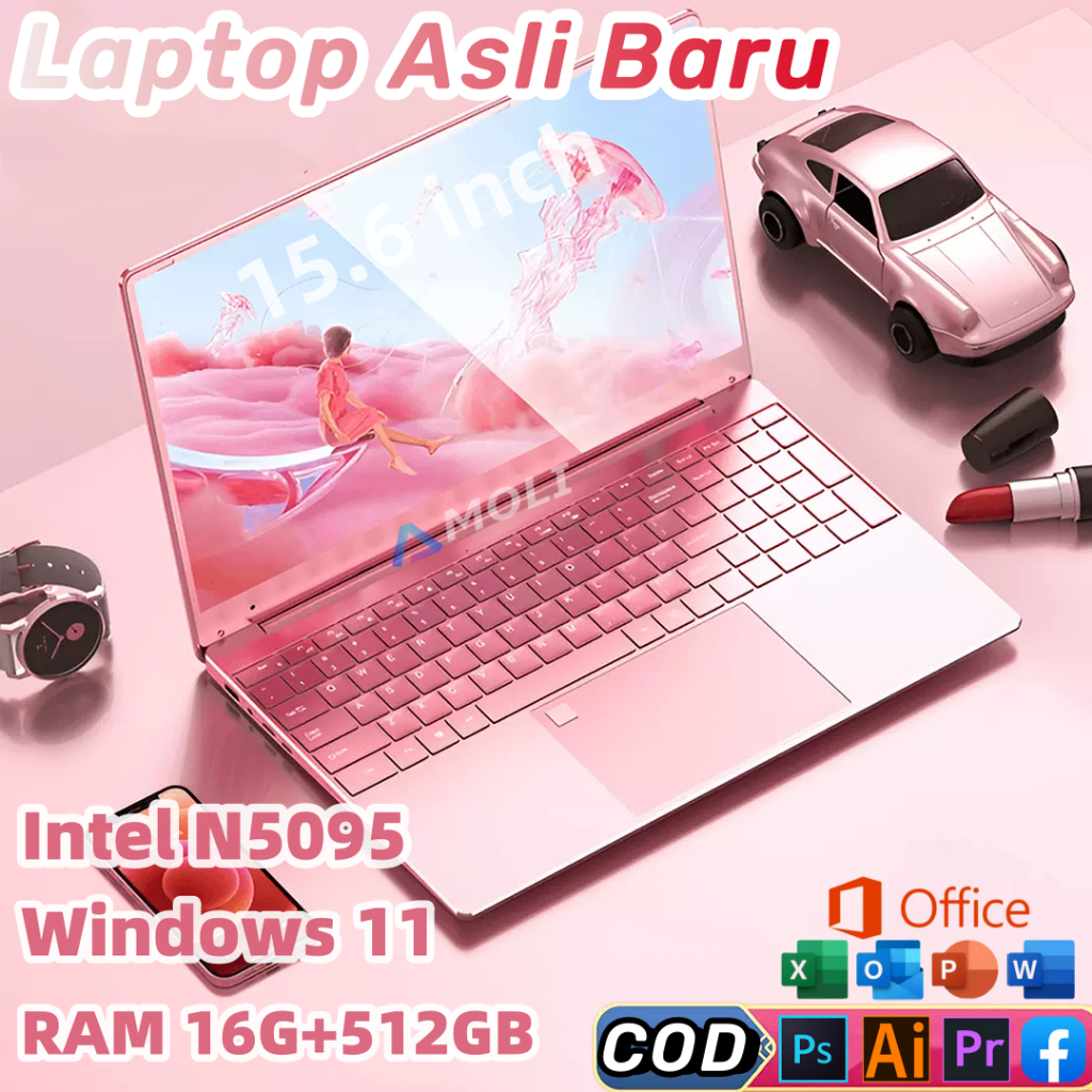 Jual 2025 Laptop Baru Pink Solid State Drive Intel Celeron N5095 15.6 ...
