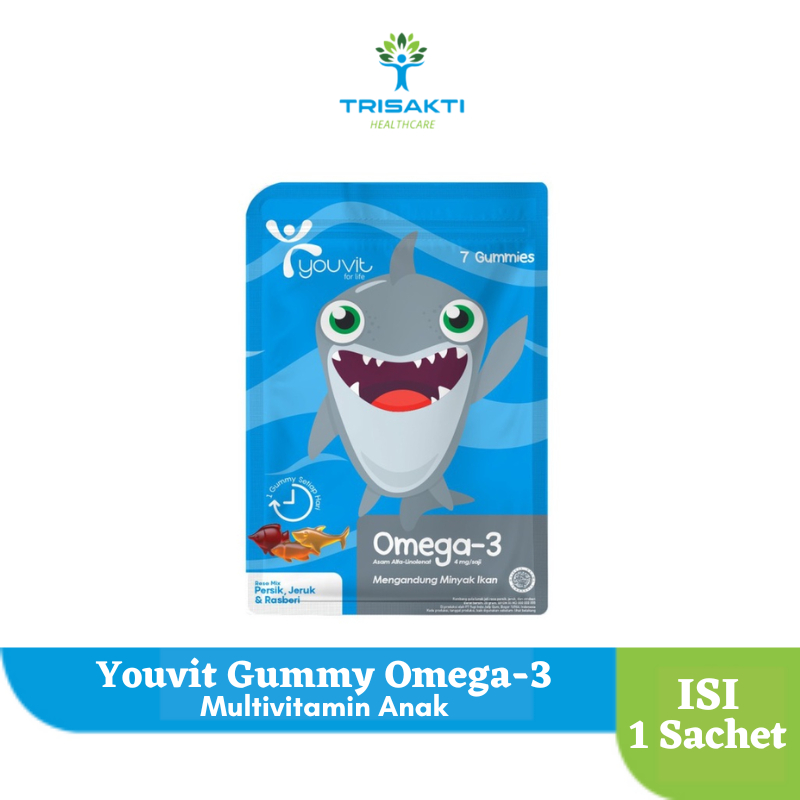 Jual Youvit Omega Gummy Multivitamin Omega-3 Anak 1 Pouch Isi 30 Pcs | Shopee Indonesia