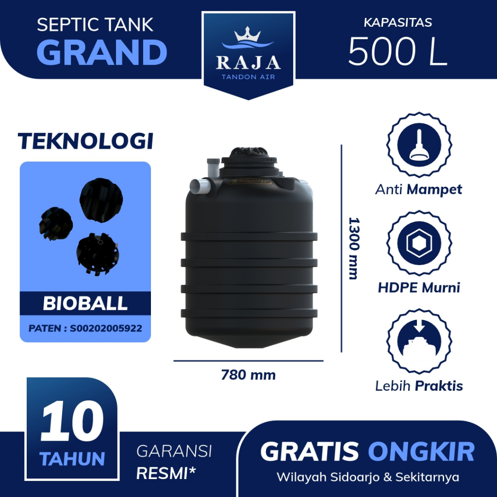 Jual Septic Tank Bio Septic Bio Tank 500 Liter Garansi 10 Tahun Ramah ...