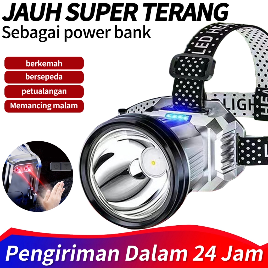 Jual Lampu Depan LED Super Terang Luar Ruangan Tahan Air 500 Watt Lampu Zoom 5000 Jam Senter ...