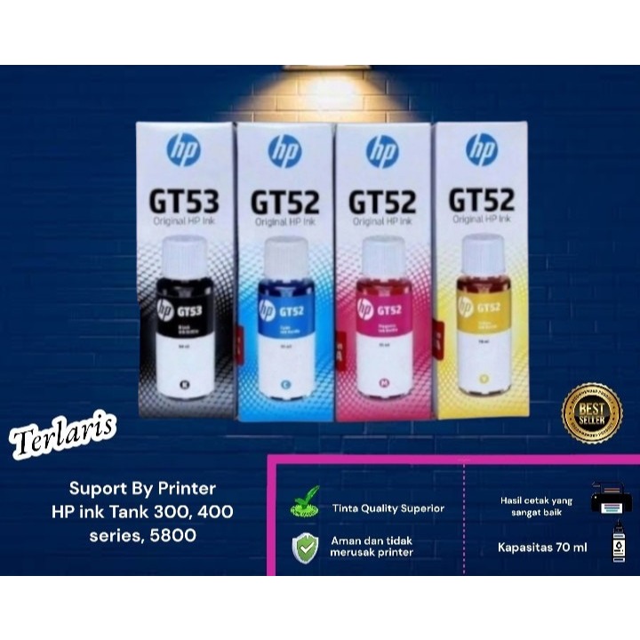 Jual TINTA REFFIL PRINTER HP GT 52-53 PREMIUM VARIAN WARNA MURAH ...