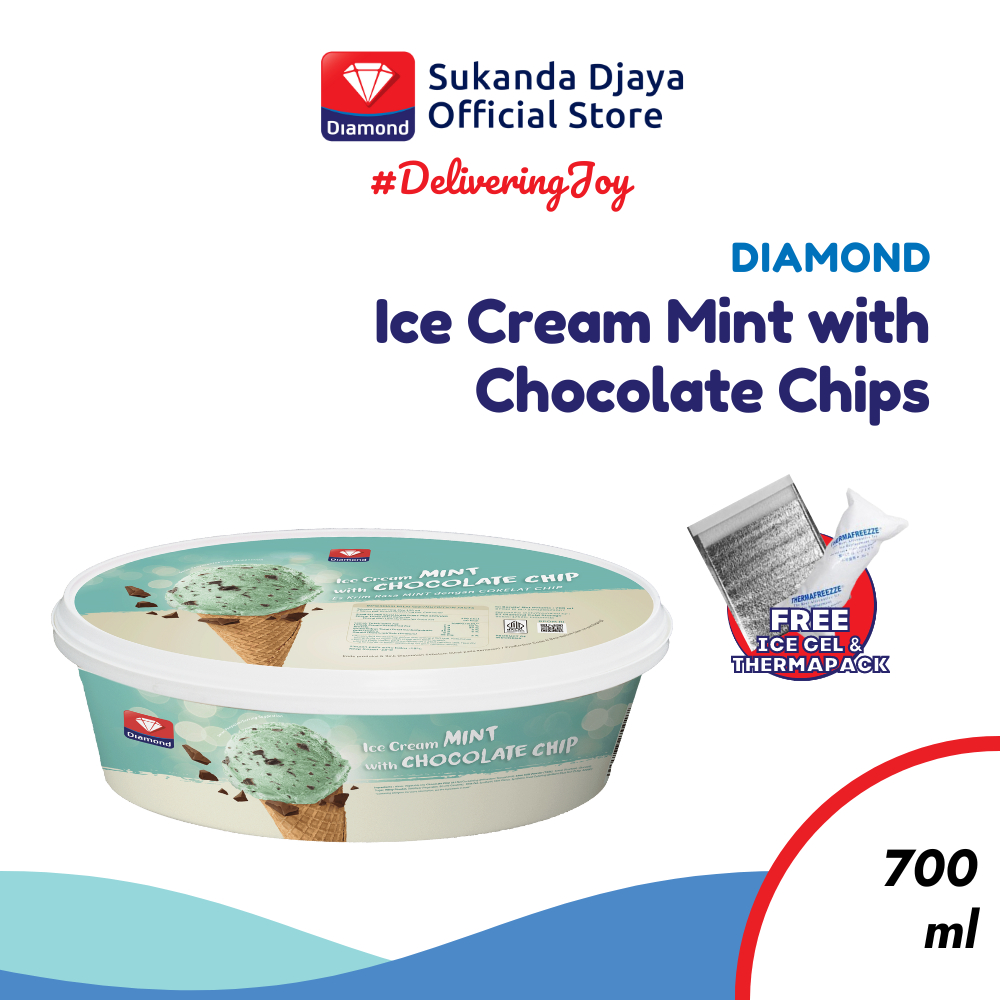 Jual Diamond Ice Cream Mint with Chocolate Chips 700 Ml | Shopee Indonesia