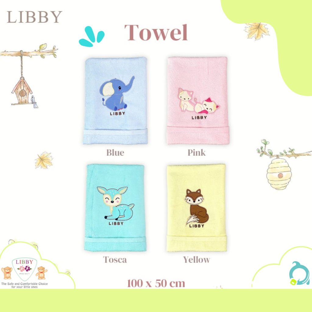Jual LIBBY Handuk Cotton Bayi/Baby Warna (100 X 50Cm)| Perlengkapan ...