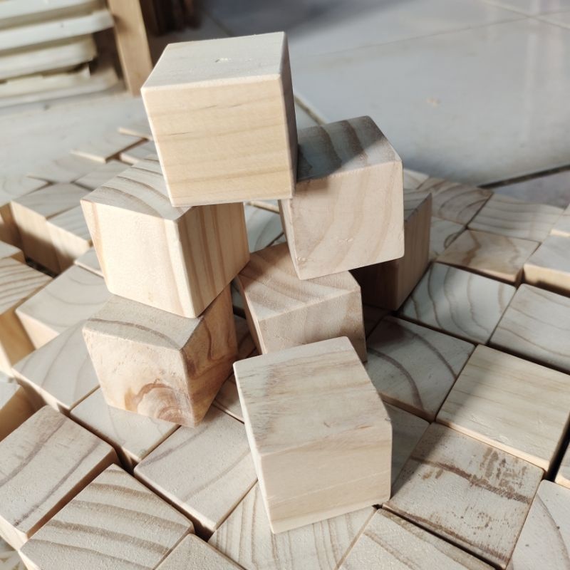 Jual Kayu Kubus Kayu Balok Kayu Kotak Kayu Dadu Balsa Bahan Craft, DIY ...