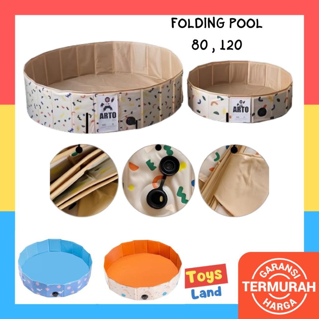 Jual Kolam Renang Anak Folding Pool 80CM Kolam Mainan Portable Folding ...