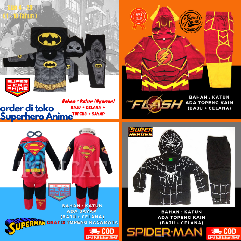 Jual Baju Kostum Superhero Anak Spiderman Hitam Venom Setelan Panjang ...